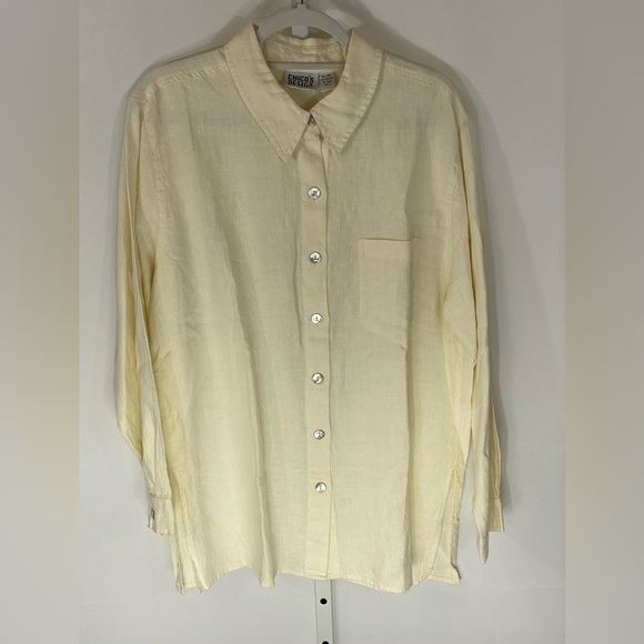 Chico's | Tops | Nwt Chicos Linen Long Sleeve Cream Shirt Top 36xl ...